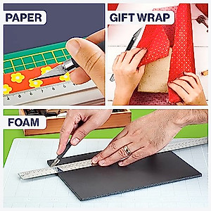 Excel Blades Soft Grip Craft Knife Set, Soft Grip Fine Point Angled Blades for Precision Cutting & Trimming, Multi-Purpose Hobby, Scrapbooking, and Crafting Tools, Grey, 3-Pack