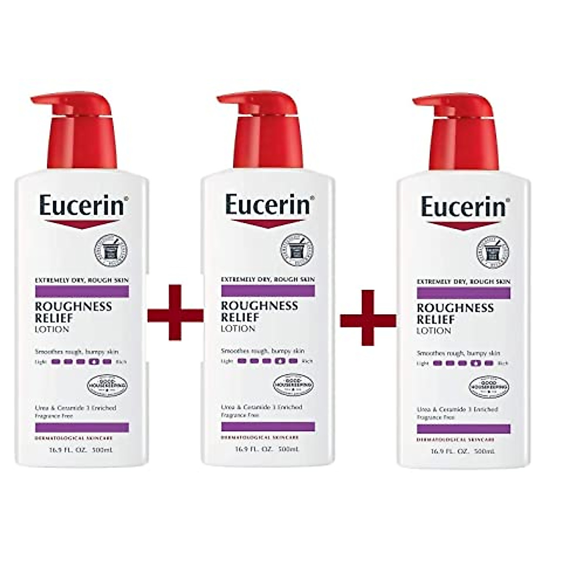Eucerin Lotion Roughness Relief 16.9 Ounce (500ml) (3 Pack)