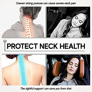 Caujon Car Headrest Pillow - Adjustable, Easy to Install, Side Cushion Car Seat Head Support for Kids and Adults, Car Sleeping Side Pillow for Travelling (Coffee)