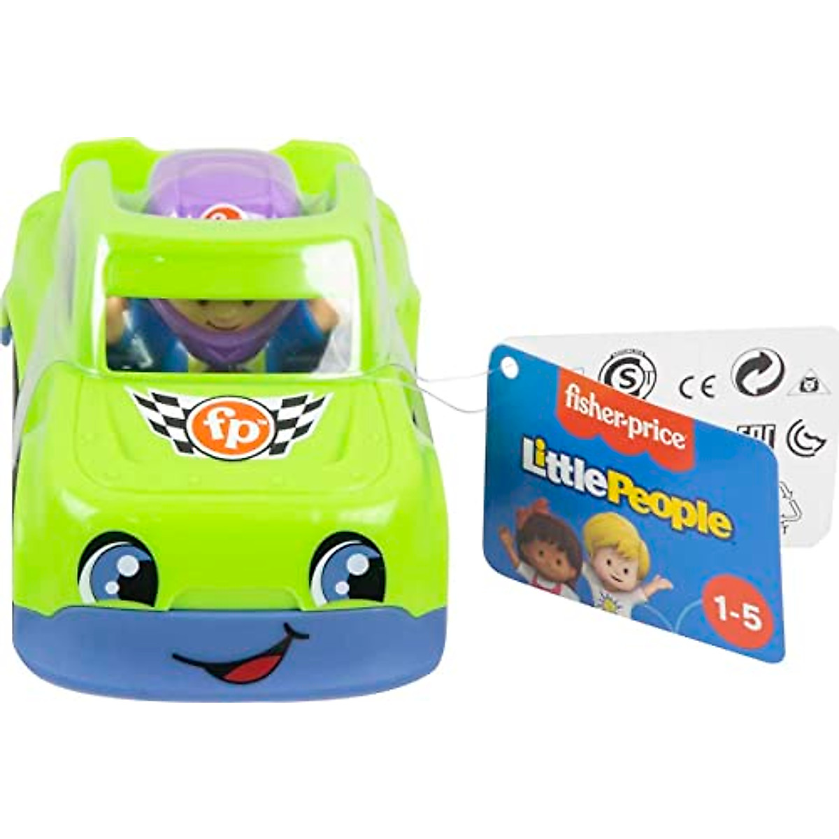 Fisher-Price Little People Race Car, Push-Along Vehicle and Figure Set for Toddlers and Preschool Kids Ages 1-5 Years