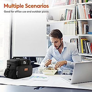 Lifewit Large Lunch Bag Insulated Lunch Box Soft Cooler Cooling Tote for Adult Men Women, Black 12-Can (8.5L)