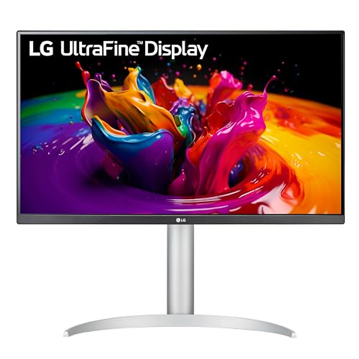 LG 27UP650-W Monitor 27” UHD (3840 x 2160) IPS Display, VESA DisplayHDR 400, DCI-P3 95% Color Gamut, 3-Side Virtually Borderless Display, Height/Pivot/Tilt Adjustable Stand – Silver
