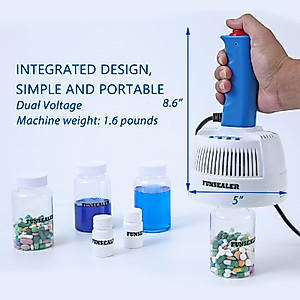 FUNSEALER Induction Heat Sealer Bottle Cap Sealing Machine For Plastic Glass Bottle Cap (110&220 Dual Voltage)