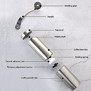 Easy to Portable Coffee Bean Grinder Camping Sealed Stainless Steel Portable Manual Coffee Grinder