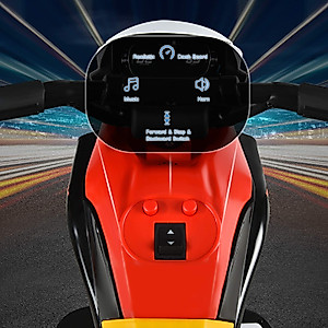 Costzon Toddler Motorcycle, 6V Battery Powered 3 Wheels Ride on Motorcycle with Cartoon Windshield, Music, Horn, Forward Backward Switch, Electric Motorcycle for Kids Toddlers Girls & Boys