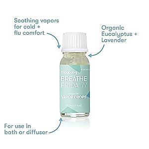 Frida Baby 3-in-1 Humidifier with Diffuser and Nightlight & Natural Sleep Vapor Bath Drops for Bedtime Wind Down by Frida Baby, White & Breathefrida Vapor Bath Drops