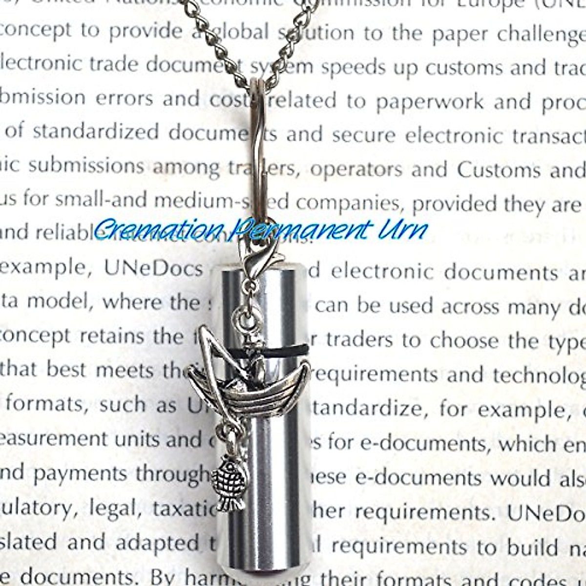 Fishing Urn Necklace Jewelry - Fishing Cremation Necklace Jewelry - Cremains - Ashes Necklace Jewelry - Memorial Jewelry