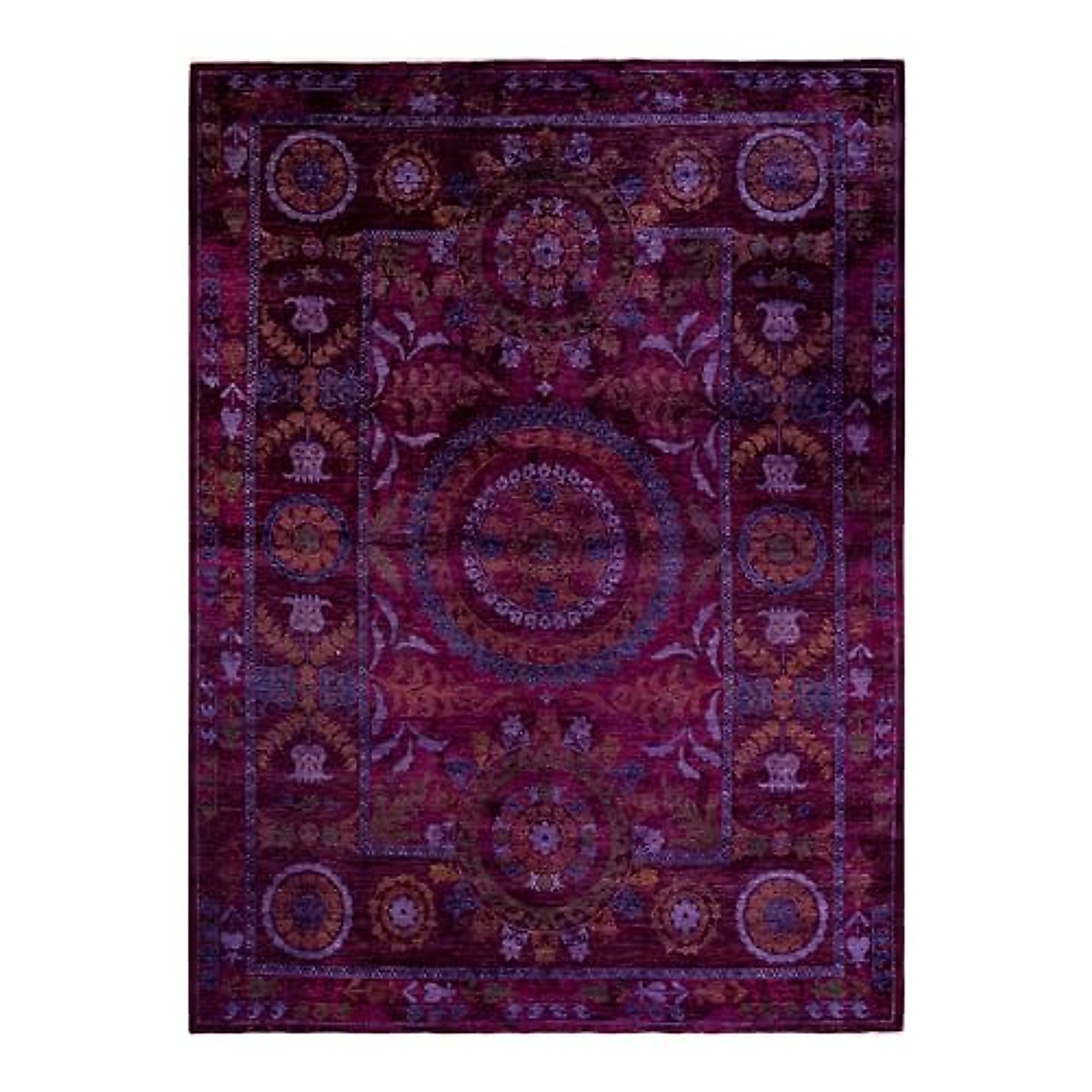 Solo Rugs Fine Vibrance, One-of-a-Kind Hand-Knotted Area Rug - Red, 9' 1" x 12' 0"