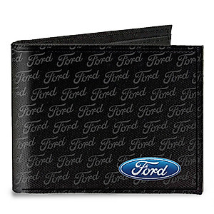 Buckle-Down mens Buckle-down Canvas Bifold - Ford Oval Corner W/Text Wallet, Multicolor, 4.0 x 3.5 US
