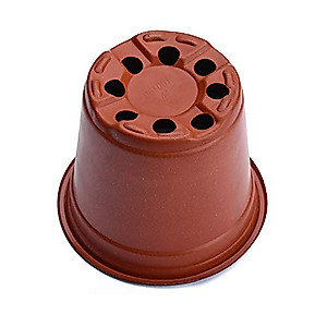 Delxo 100 Pcs 4 Inch Plants Nursery Pots Reusable Plant Seeding Nursery Pot Waterproof Plastic Pots Seed Starting Pots