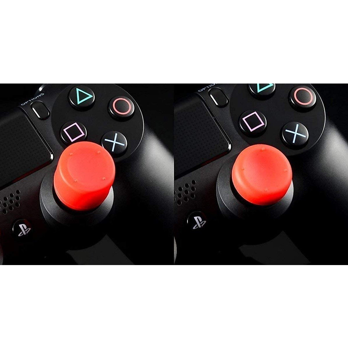 Pack of 8 pcs Analog Controller Gamepad Raised Antislip Thumb Stick Grips Thumbsticks Joystick Cap Cover for PS5, PS4, PS3, Switch Pro, Xbox one, Xbox 360, Wii U, PS2 Controller (Red)