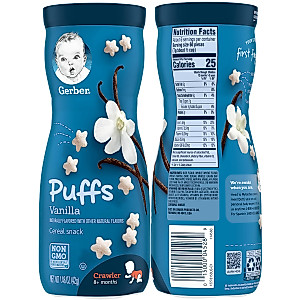 Gerber Puffs Variety Pack, 1 Banana, 1 Vanilla, 1 Blueberry, 3 CT