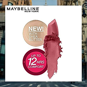 Maybelline Color Sensational Lipstick, Lip Makeup, Matte Finish, Hydrating Lipstick, Nude, Pink, Red, Plum Lip Color, Touch Of Spice, 0.15 oz; (Packaging May Vary)