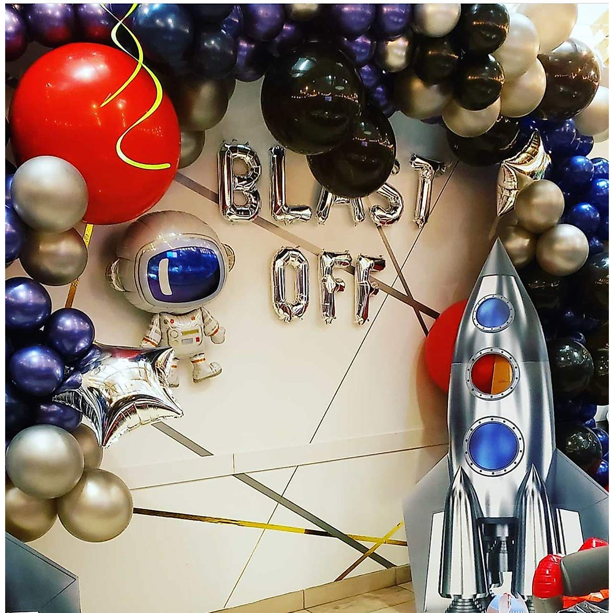 JeVenis Blast off Birthday Decoration Space Party Decoration Rocket Balloons for Space Theme Baby Shower