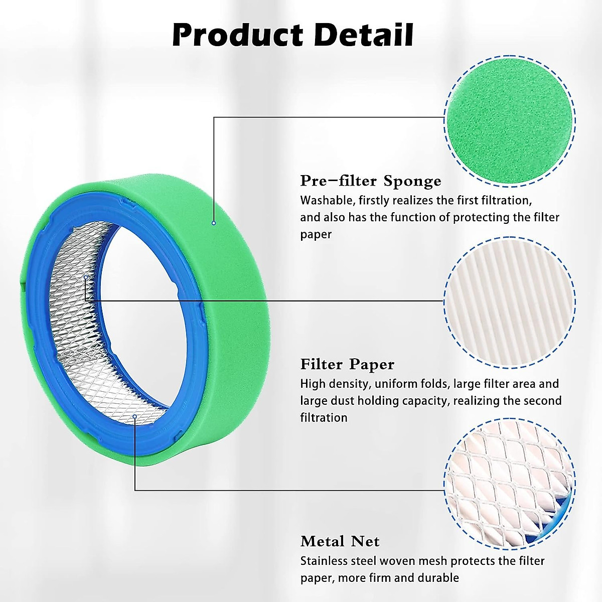 KLWZH 394018S 394018 Air Filter & Pre-Cleaner for BS 392642 271271 272490 5050D Vanguard V-Twin 12.5-20hp 16HP 18HP 392642 5050H 5050B 4135 421400 402400 Engine GT235 LT166