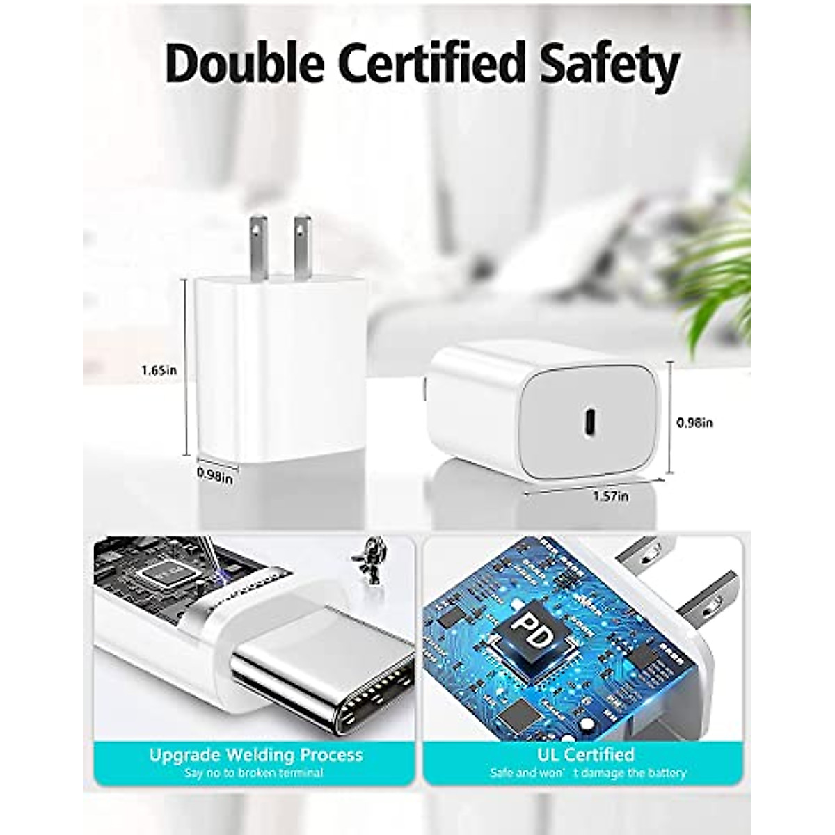 10FT iPad Charger Cord, 20W USB C Fast Charger with Long Charging Cable for iPad Pro 12.9 6th/5th/4th/3rd, 11 inch 4th/3rd/2nd/1st, iPad 10th Generation, iPad Air 5th/4th Generation, iPad Mini 6