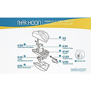 MAKHOON Rebuild Repair Kit Replacement for Automatic Pool Cleaner Polaris Zodiac 280 (Not Compatible with Polaris 360 380)