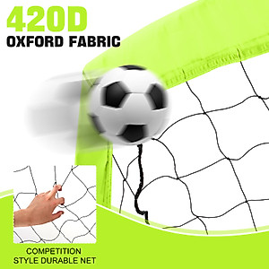 RUNBOW 5x3 ft Portable Kids Soccer Goal for Backyard Small Children Practice Soccer Net with Carry Bag Yellow 1 Pack