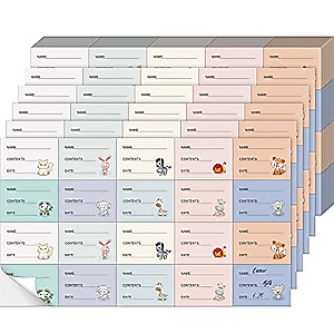600 Pieces Baby Bottle Labels for Daycare Removable Writable Animal Labels Self-Laminating Water and Oil Resistant Name Labels for Baby Food, Bottles, Daycare (Light Colors)