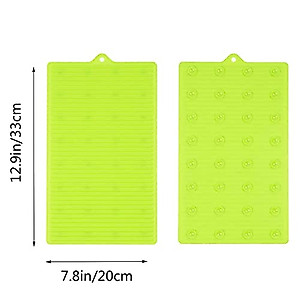 Tutuone Foldable Washboard Silicone Portable Soft laundry board Mini Travel Washboard for Hand Washing Multifunctional Household Clean Mat (Green)