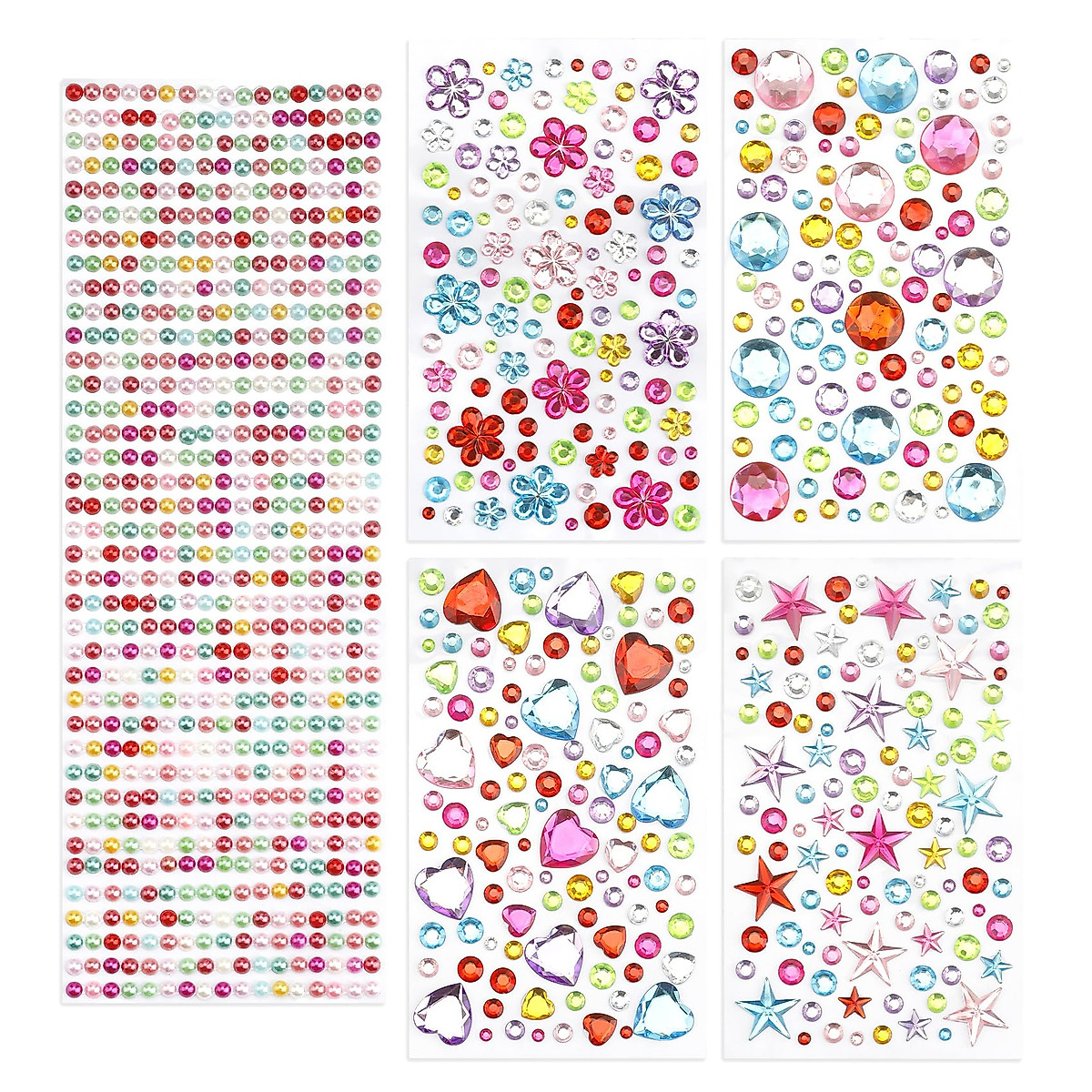 Gem Stickers,936pcs Rhinestones for Crafts,Self Adhesive Gems for Crafts,Jewel Stickers,Bling Rhinestone Stickers,Stick on Gems for Crafts DIY,Face Gems Makeup,Reward Stickers,Stickers for Teachers