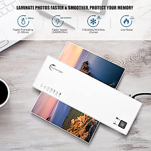 Laminator, 4 in 1 Laminator Machine with 40 Laminating Sheets, A4 Laminating Machine Hot and Cold with Paper Trimmer and Corner Rounder, 9 Inches Personal Thermal Laminator for Home School Office