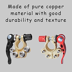 2PCS Car Battery Terminal Connector, Positive Negative Battery Cable Ends, Automotive Terminal Clamps Connectors, 4 Way Quick Release Disconnect Car Battery Terminal Compatible with Cars Vans Trucks