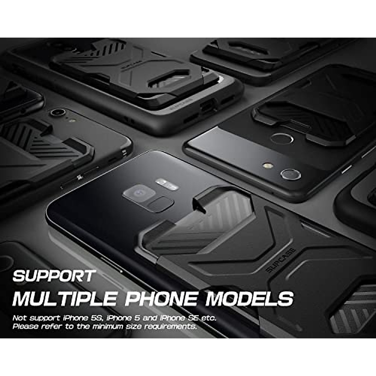 SUPCASE Adhesive Slim Wallet,(2-Pack) Ultra Thin Stick-On Silicone Credit Card Holder Sticker Adhesive Cell Phone Wallet Compatible for Most Smartphones（not fit Mobile Phones with Curved Back）(Black)