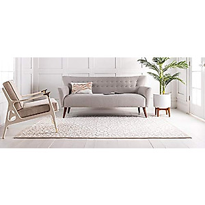 Unique Loom Rushmore Collection Area Rug - Johnson (5' 1" x 8' Rectangle, Snow White/ Beige)