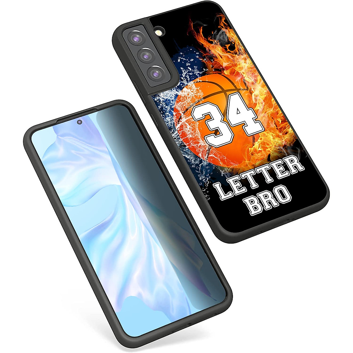 Custom Basketball Design with Your Own Name and Number Rubber Cover Phone case for Galaxy S25 S24 FE S23 FE S22 S21 S20 ULTRA PLUS/ S21 FE /S20 FE/ S10 PLUS/ S9 PLUS/ S8 PLUS
