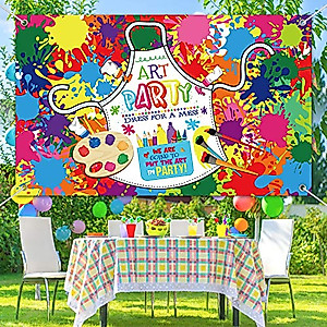 Art Paint Party Backdrop Decorations Artist Theme Birthday Banner Supplies for Art Painting Party Wall Photography Background