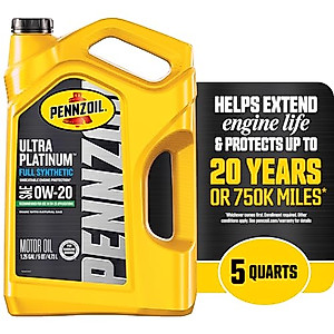 Pennzoil Ultra Platinum Full Synthetic 0W-20 Motor Oil (5-Quart, Case of 3)
