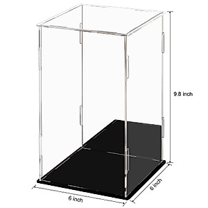 LileZbox Acrylic Display Case, Black Mirrored Display Box, Versatile Collectibles Display Showcase for Action Figures Toys-A1,1 Pack
