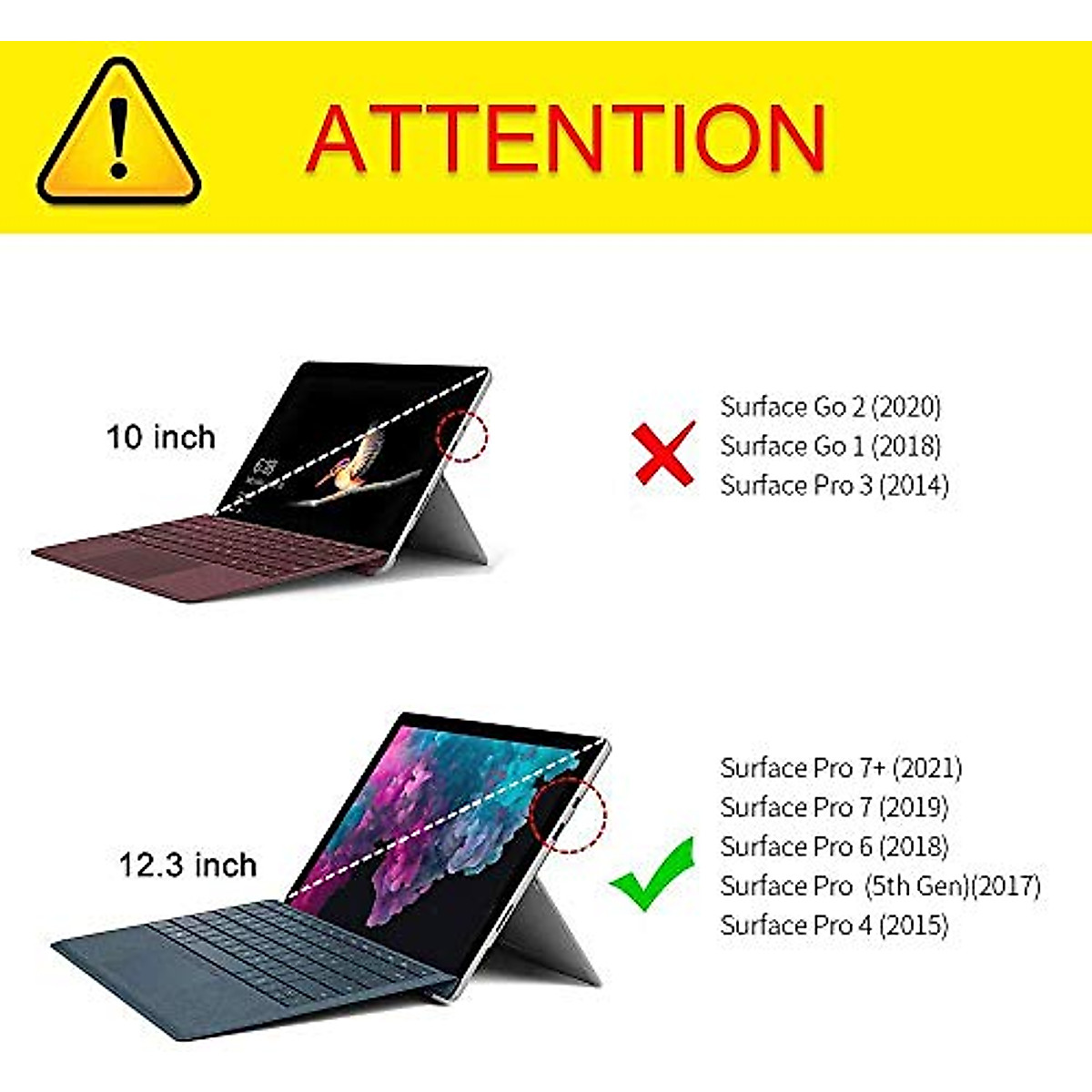 Protective Case for Microsoft Surface Pro 7 / Pro 6 / Pro 5 / Pro 4 with Pen Holder, Multiple Angle Polyester Slim Light Shell Cover,Compatible with Type Cover Keyboard (12.3 inch, Dark Grey)
