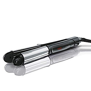 MIRACOMB 3D PRO Nano Titanium Flat Iron, 2 in 1 Hair Straightener Curler with 1 Inch Floating Plates, 11 Temp Adjustments, Max 450 ° F, Auto Shut off, 18 Month Warranty (Package May Vary)