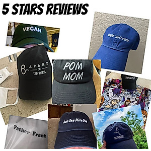 INK STITCH Unisex Vc300a Custom Stitching Logo Texts Monogrammed Cotton Baseball Caps (Black)