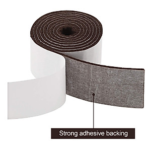 Shappy 2 Packs Felt Strips with Adhesive Backing Non Slip Felt Furniture Pads Adhesive Roll Tape for Protecting Hardwood Floors Chair Wall Protector(Dark Brown,120 x 2 x 0.12 Inch)