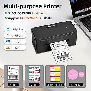 Meihengtong Thermal Label Printer - Milestone Shipping Label Printer High Speed Label Makers 4x6 Label Printer Compatible with Ebay,Shopify,UPS,Amazon,Etsy, Support Windows&Mac (Gray)