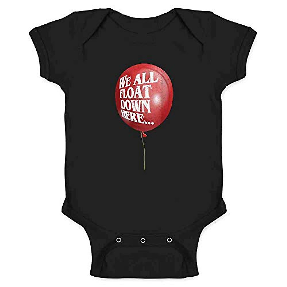 Pop Threads We all Float Down Here Balloon Halloween Horror Infant Baby Boy Girl Bodysuit Black 6M