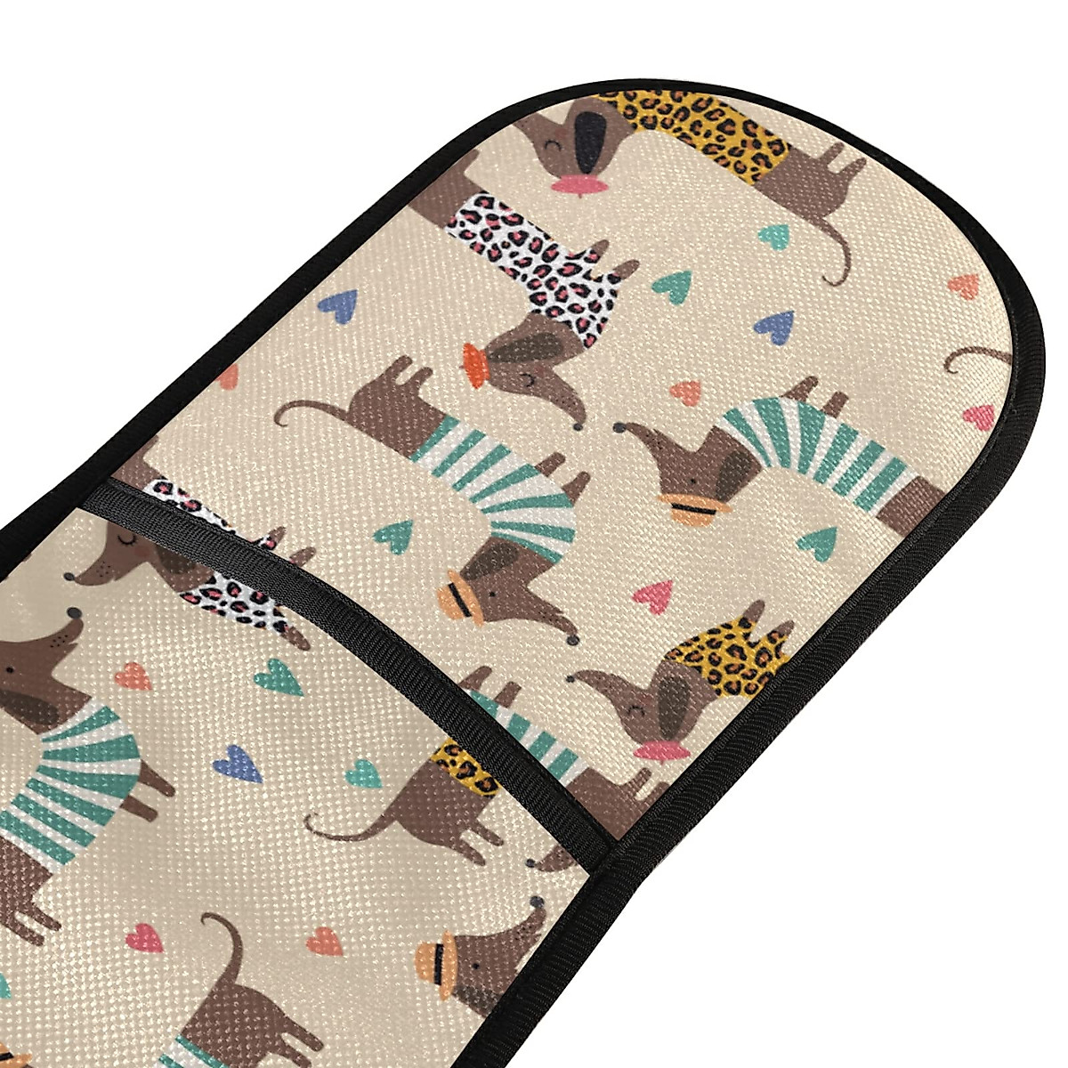 susiyo Double Oven Mitts Cute Dachshunds Dogs Heat Resistant Oven Glove Extra Long Potholder for Kitchen Cooking Baking BBQ Microwave Handling Hots and Pans, 35x7 Inch