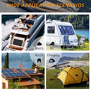 AUECOOR 640 Watts 12 Volts Solar Wind Hybrid System: 400W Wind Turbine Generator+ 2 pcs 120W Flexible Monocrystalline Solar Panels for Off Grid 12V Battery Charging RV Roofs Boats