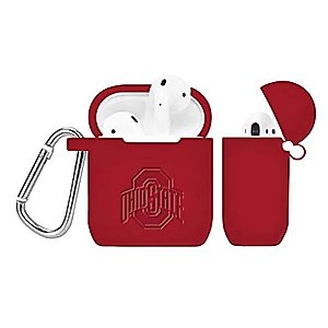 AFFINITY BANDS Ohio State Buckeyes Engraved Silicone Case Cover Compatible with Apple AirPods Gen 1 & 2 (Crimson)