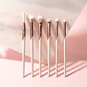 EcoTools Luxe Exquisite Eye Makeup Brush Kit, For Eyeshadow, Eyeliner, & Brow Makeup, Professional Eye Brush Set, Eco-Friendly Makeup Tools, Synthetic Bristles, Cruelty Free & Vegan, 6 Piece Set