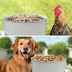 Plexon 2 Pack 20-Gallon Beige Galvanized Steel Round Trash Can with Lid Powder Coated Metal, Indoor and Outdoor Use, Durable Construction, Retro Design, Stylish