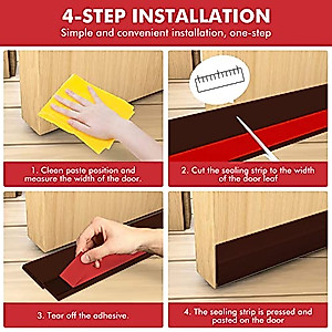 1PCS Door Draft Stopper,Door Sweep for Exterior & Interior Doors,Door Bottom Seal Dust and Noise Insulation Weather Stripping Draft Guard Insulator
