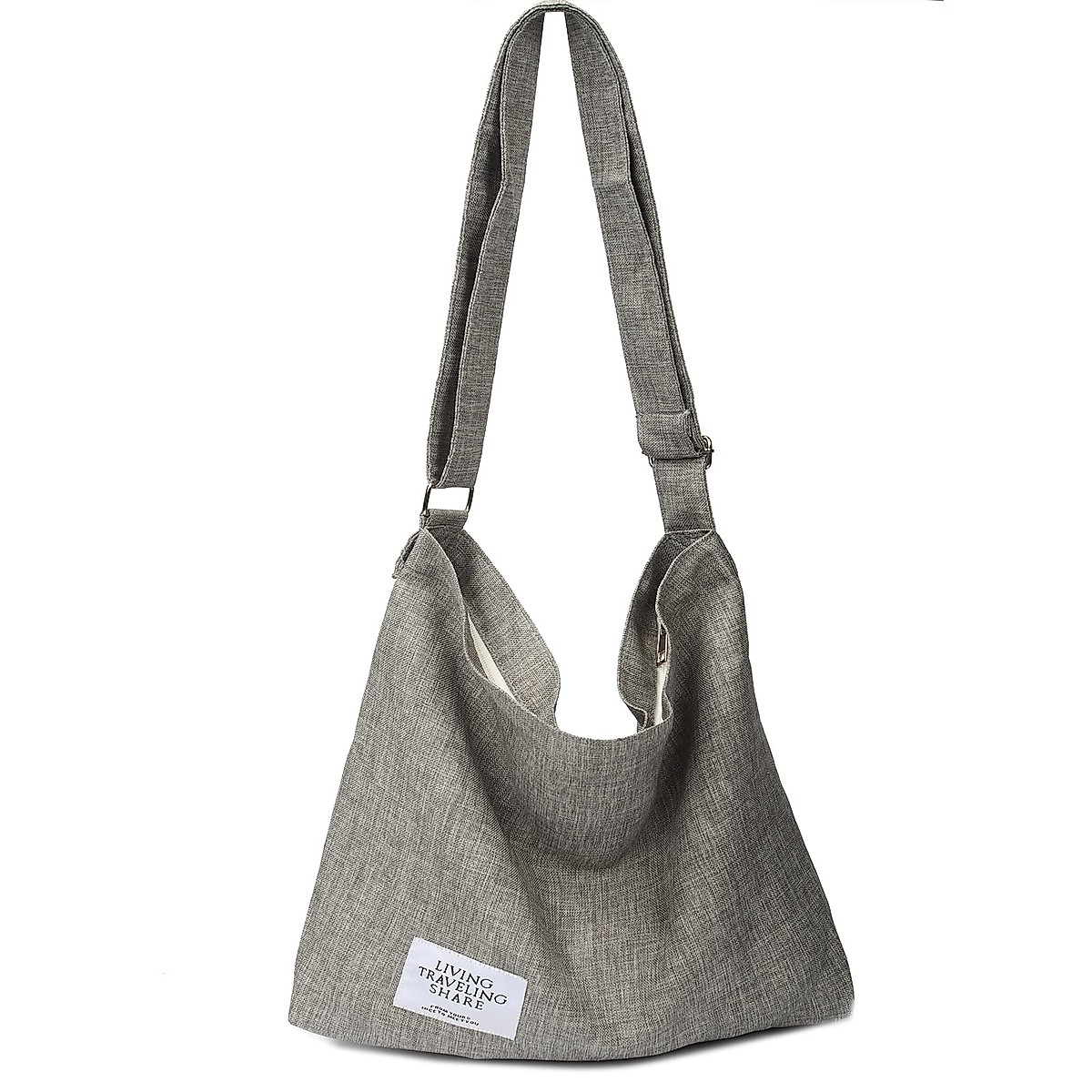 TCHH-DayUp Hobo Bags for Women Canvas Crossbody Tote Large Cute Handbags Casual Shoulder Purses Gray