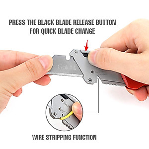 Goldblatt Folding Utility Knife with 10-piece Extra Blades and 100-Pack Utility SK2M Blades Set