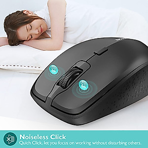 Wireless Keyboard Mouse Combo, BreSii Wireless Keyboard and Mouse Computer Keyboards Mouse Full-size Silent Slim 2.4GHz USB For kids E-Learning PC Desktop Computers Notebook Laptop Windows Office Home