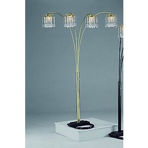 Gold Rain Drop Arc Floor Lamp 91''H by Crown Mark