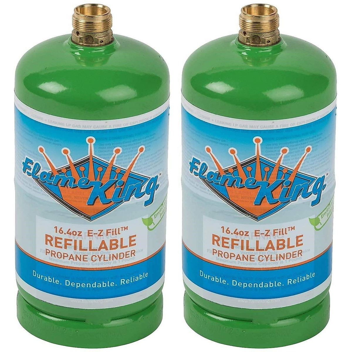 Flame King Refillable 1LB Empty Propane Cylinder Tank (2-Pack) and Flame King Propane Torch Weed Burner